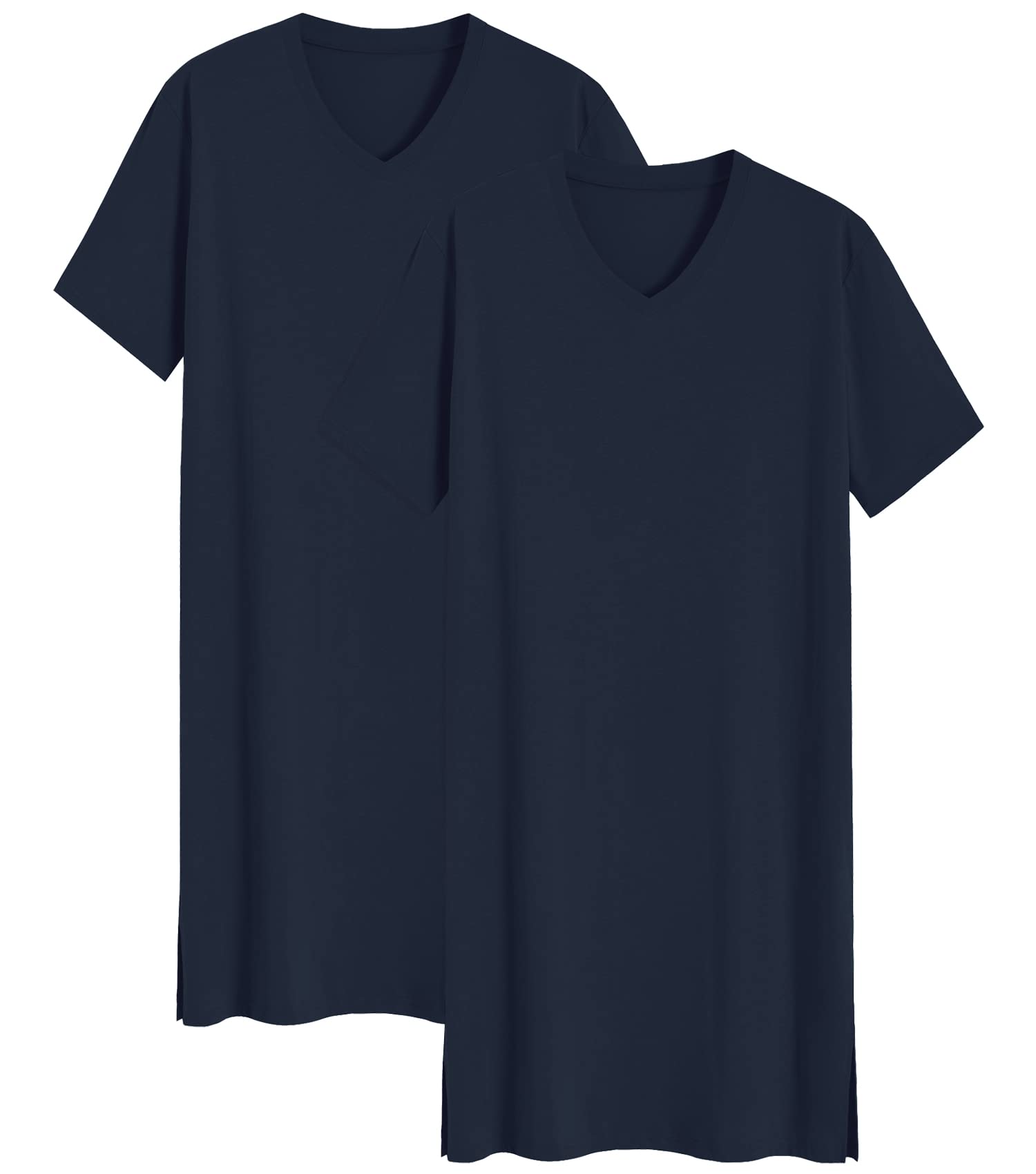 Mens Nightgown Latuza Men's 2-Pack Cotton Nightshirts - Soft V-Neck ...